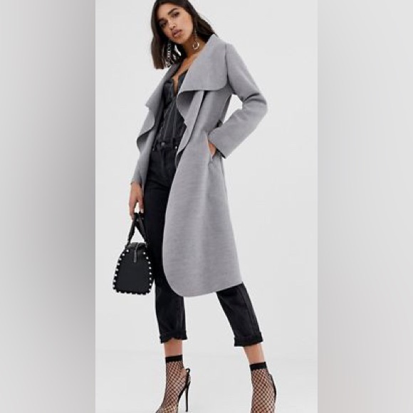 PrettyLittleThing | Jackets & Coats | Prettylittlething Gray Waterfall ...